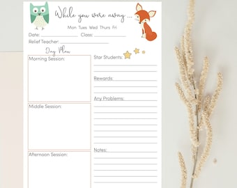 Substitute Teacher Note | Etsy