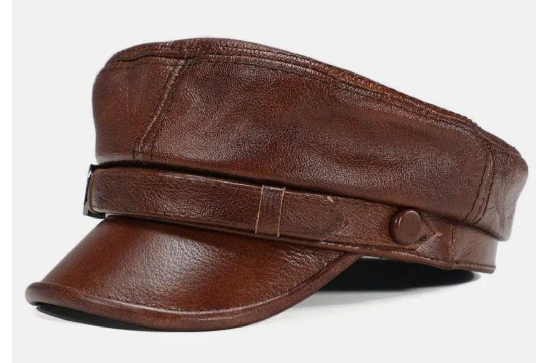 Leather Motorcycle Cap - Etsy