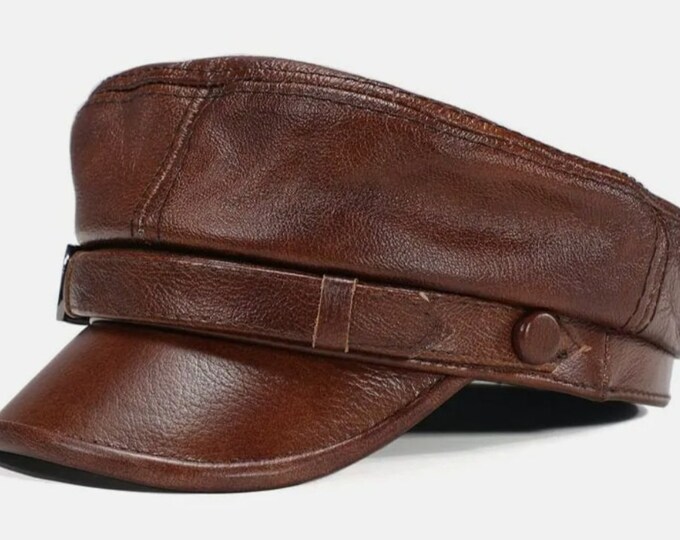 Leather Motorcycle Cap - Etsy