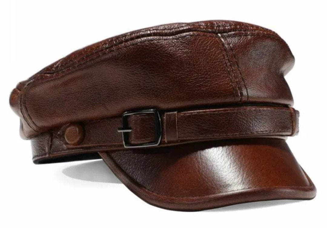 Leather Motorcycle Cap - Etsy