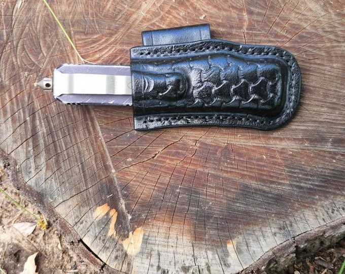 Microtech Ultratech Crossdraw Horizontal Carry Black Leather Knife ...