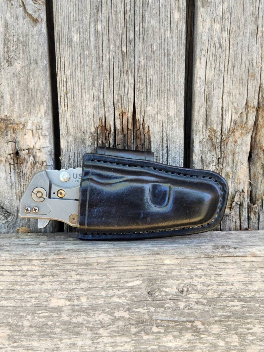Hinderer Knives Eklipse Crossdraw Horizontal Carry Black Leather Sheath ...