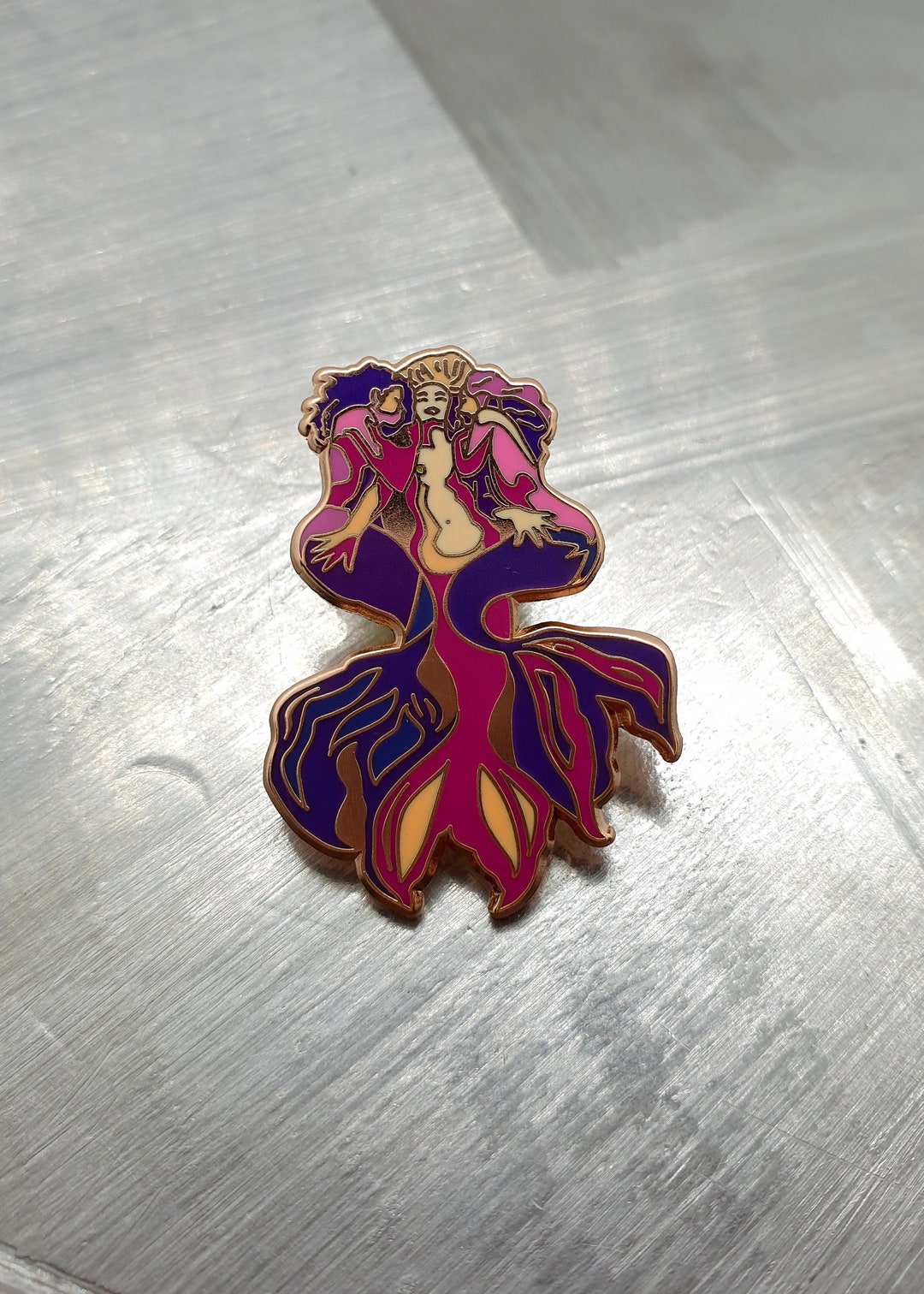 Mermaid Triad V2 Hard Enamel Pin - Etsy