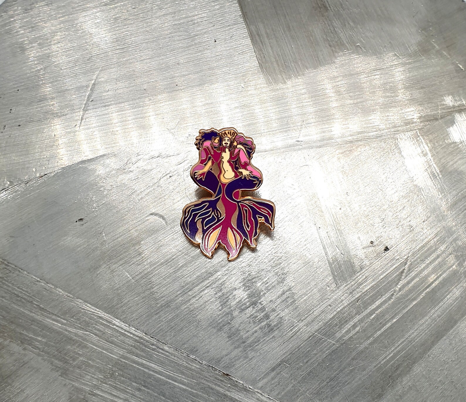 Mermaid Triad V2 Hard Enamel Pin - Etsy
