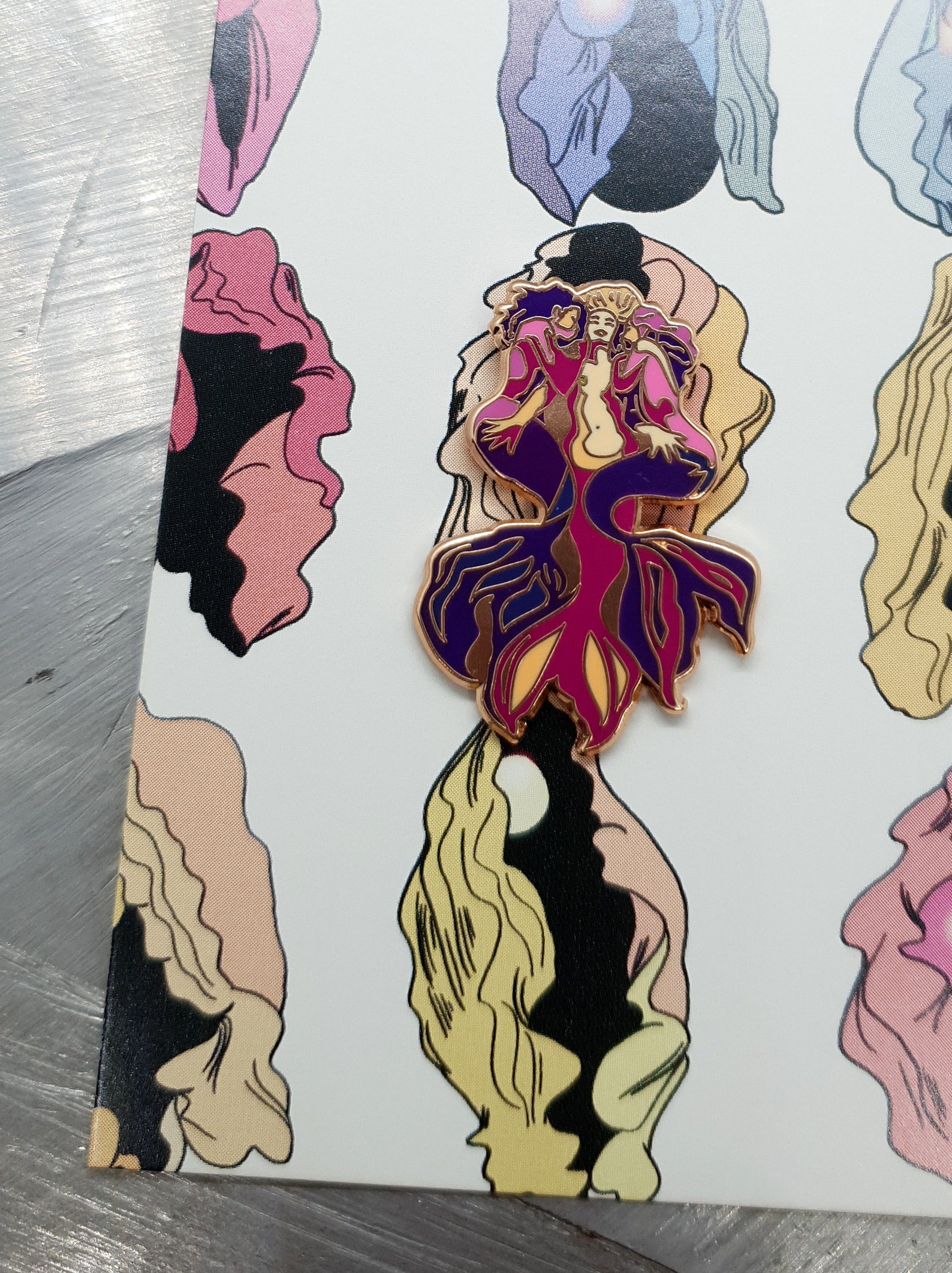Mermaid Triad V2 Hard Enamel Pin - Etsy
