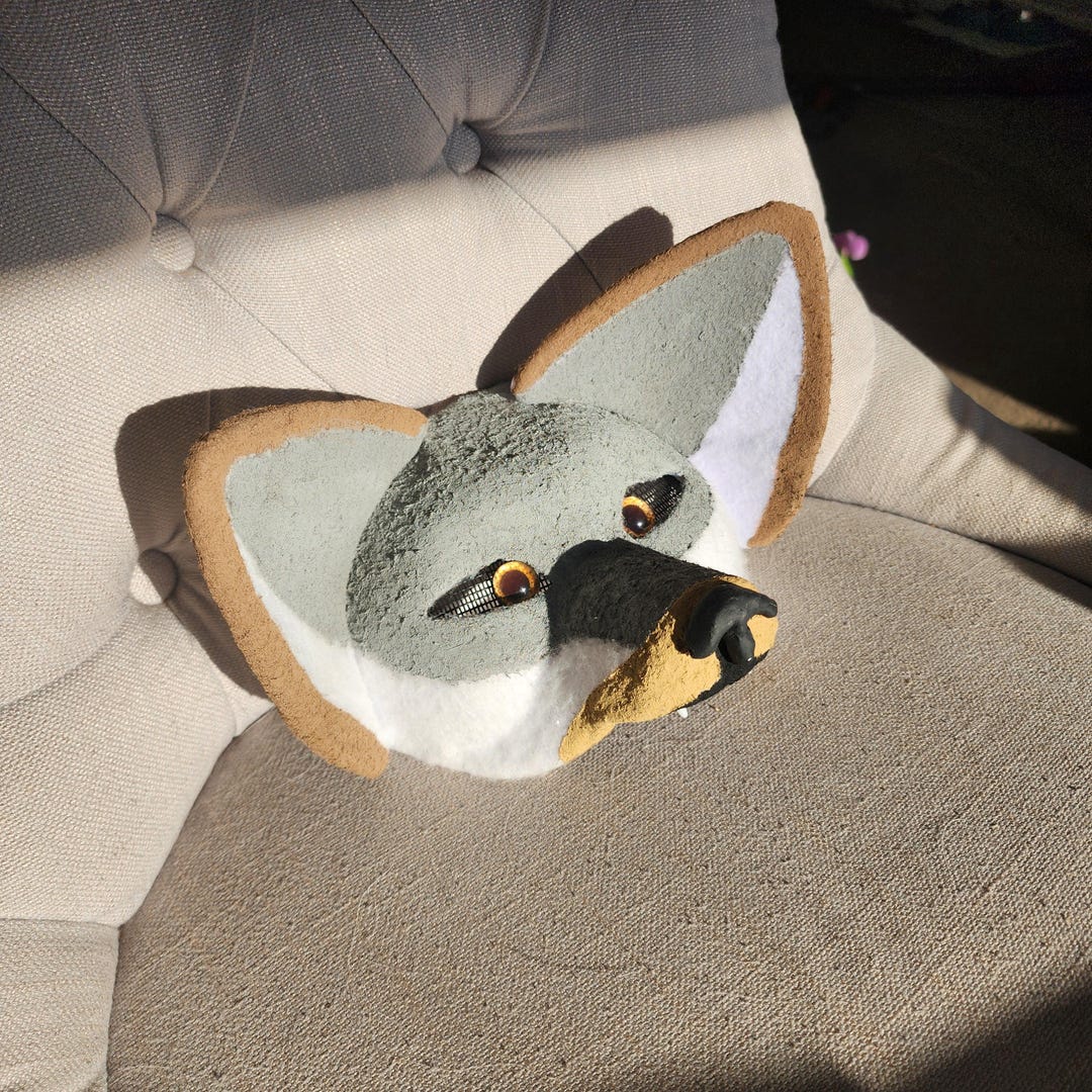 Cute Grey Fox Mask - Etsy