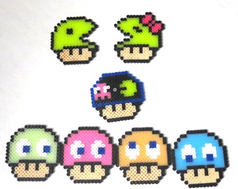 Perler Beads Nintendo Mushroom Christmas Heads Ornaments | Etsy