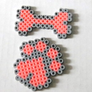 Perler Beads Paw Print or Dog Bone Magnet or Keychain - Etsy
