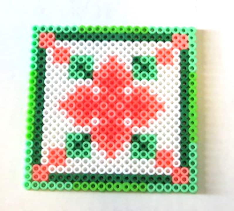 Perler Beads Set of 6 Floral Geo Coasters - Etsy
