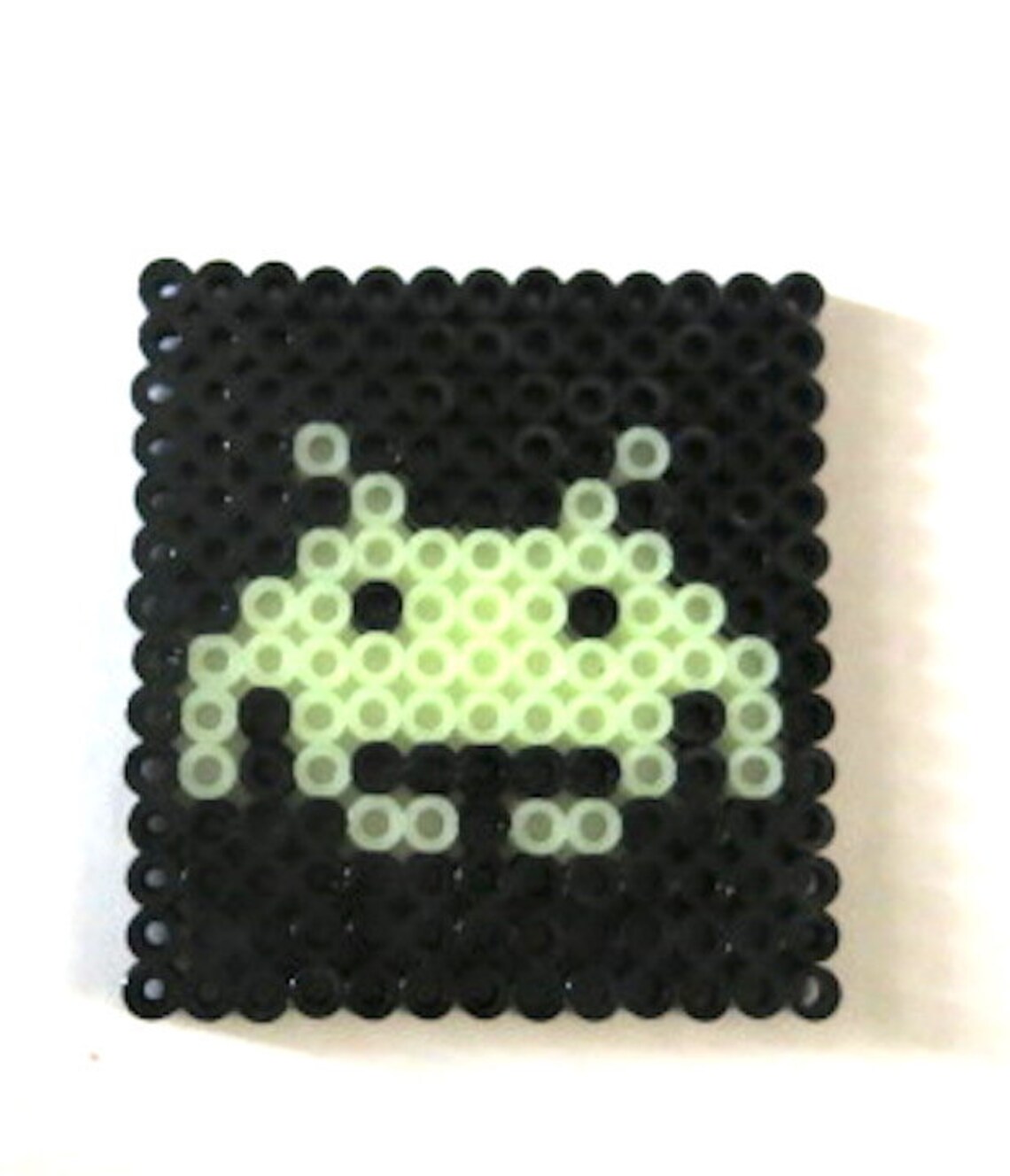 Perler Beads Set of 6 Glow in the Dark Space Invaders Coasters - Etsy