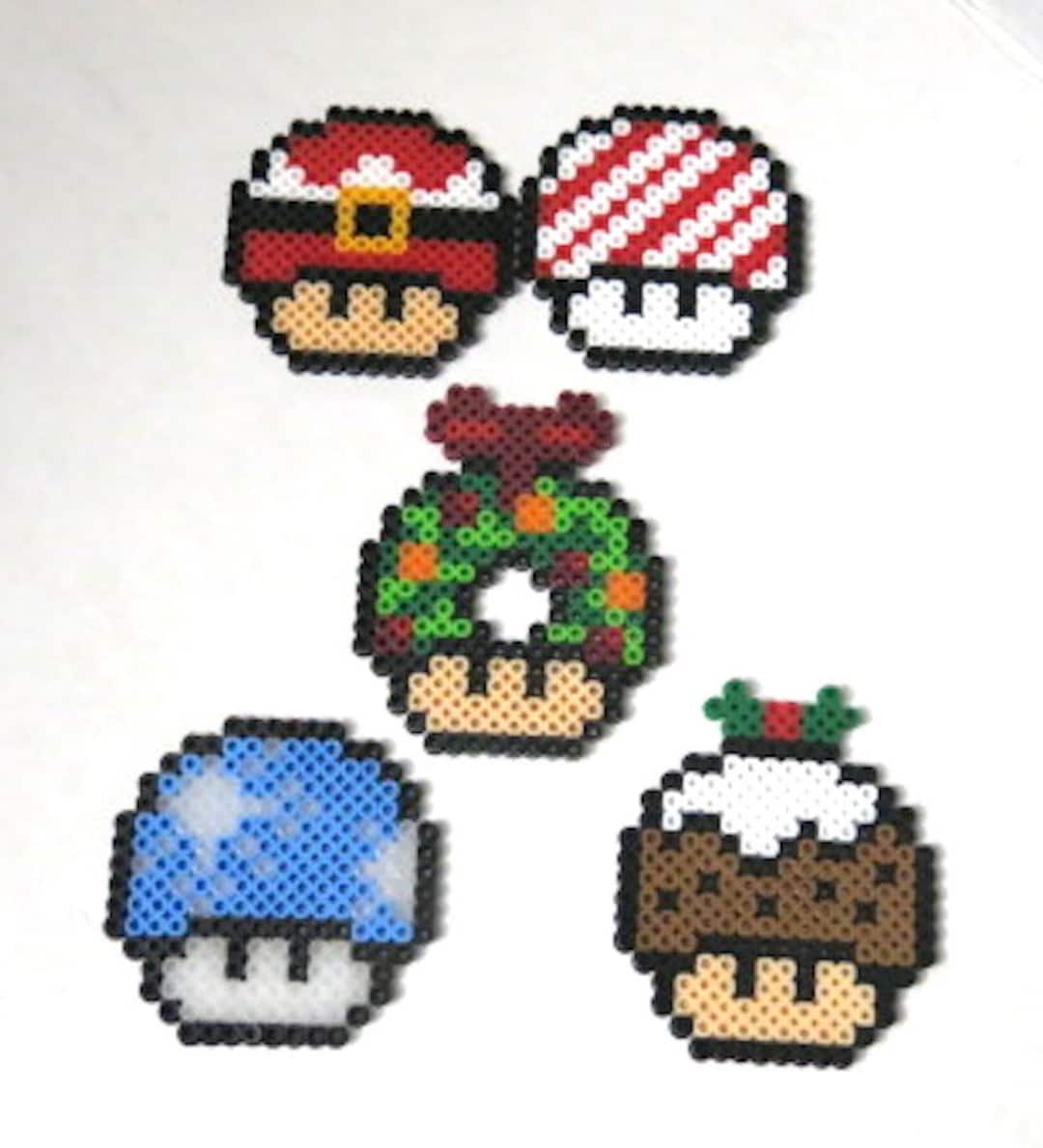 Perler Beads Nintendo Mushroom Christmas Heads Ornaments - Etsy