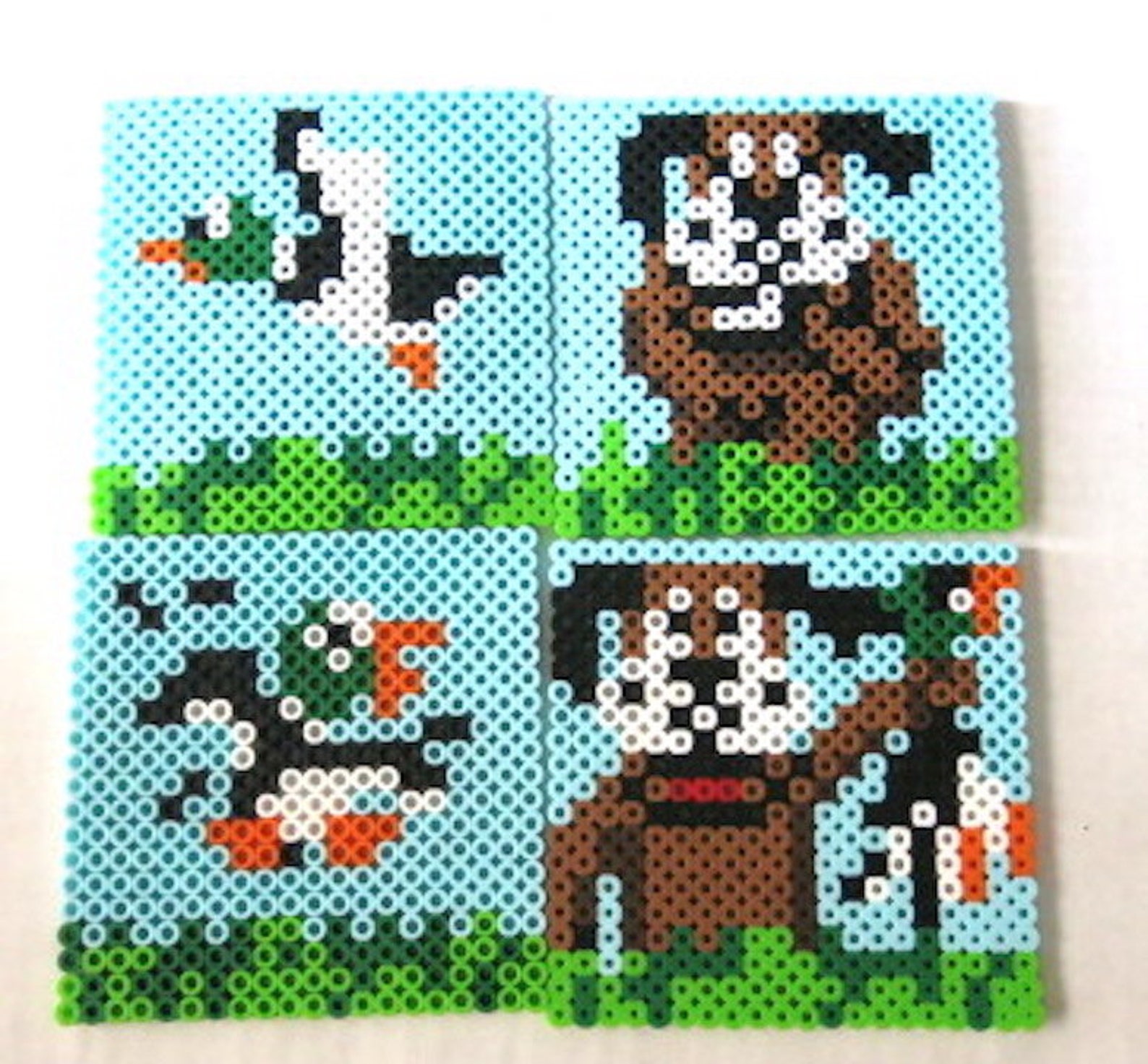 Retro Set of 4 Duck Hunt Perler Coasters - Etsy
