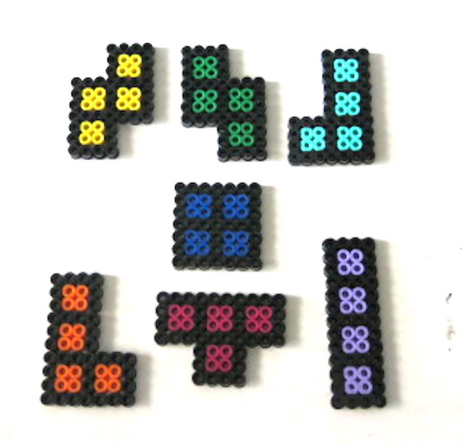 Perler Beads Set of 7 Tetris Shapes Magnets - Etsy
