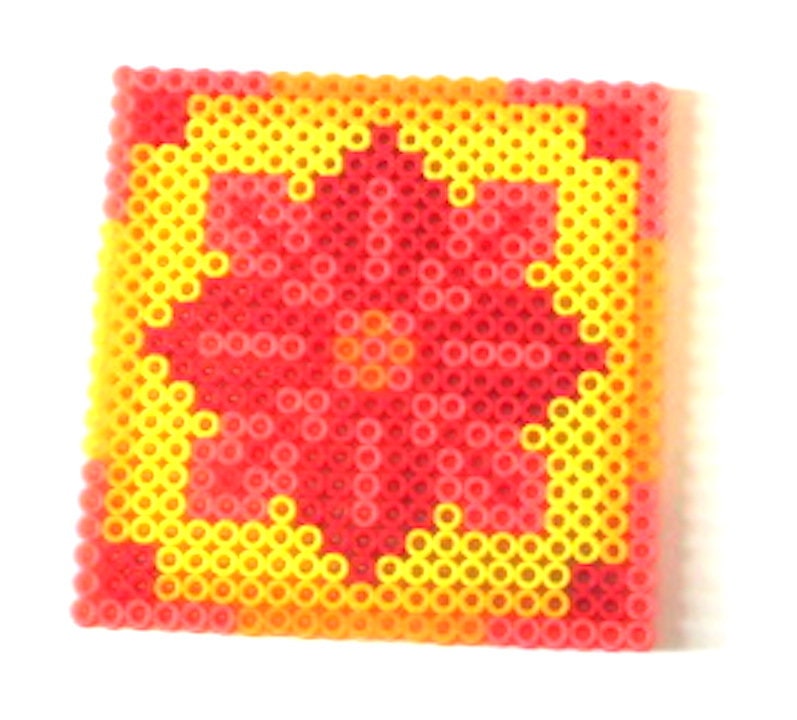 Perler Beads Set of 6 Floral Geo Coasters - Etsy