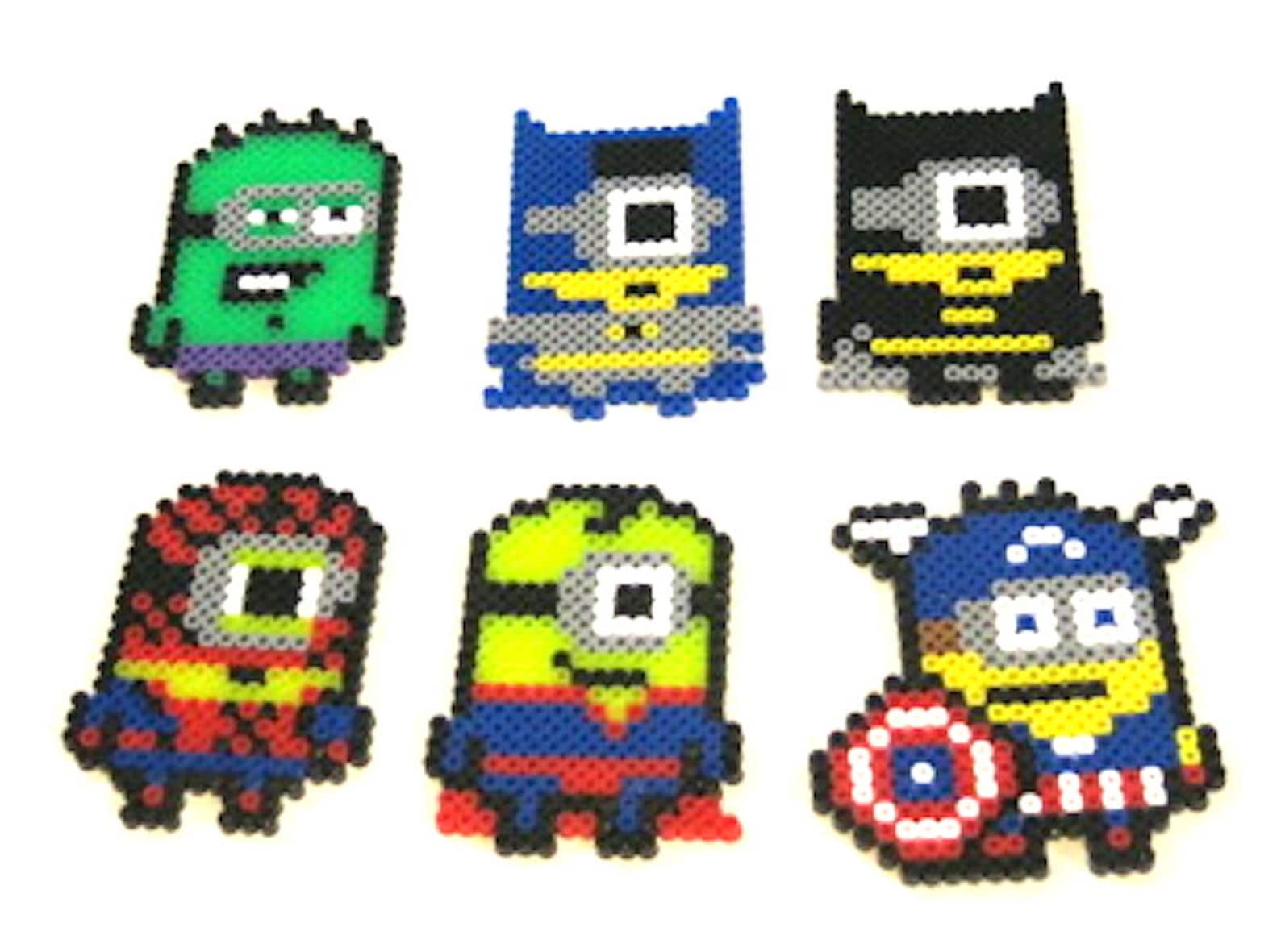 Perler Beads Minion Superheros Magnets - Etsy Singapore