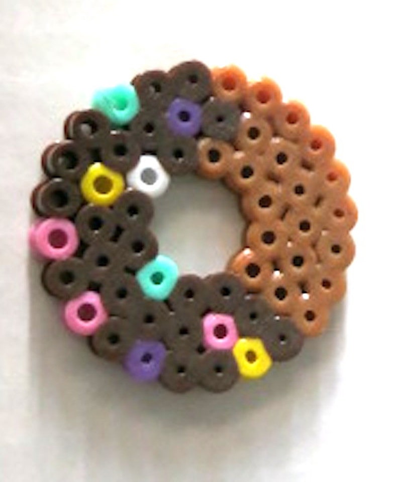 Perler Beads Mini Sprinkle Donuts Keychain Magnet - Etsy