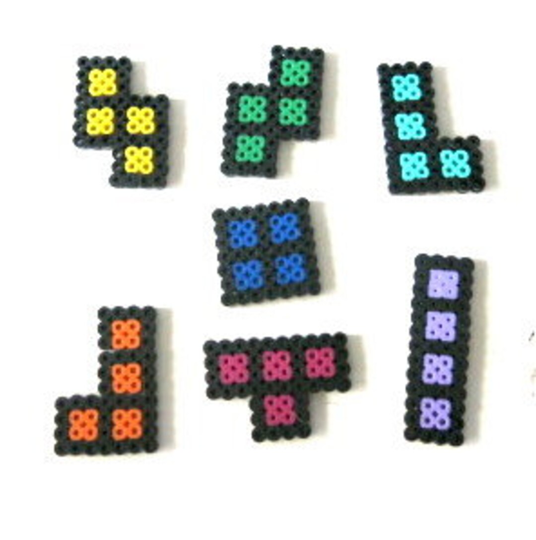 Perler Beads Set of 7 Tetris Shapes Magnets - Etsy