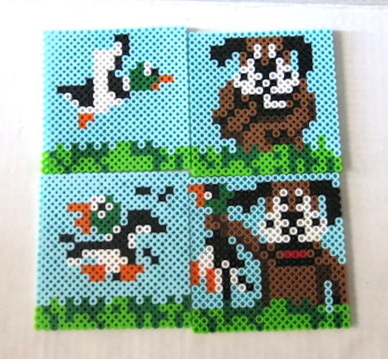 Retro Set of 4 Duck Hunt Perler Coasters - Etsy
