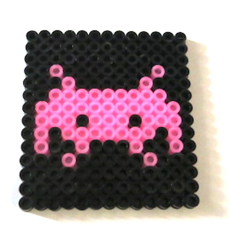 Perler Beads Set of 6 Glow in the Dark Space Invaders Coasters - Etsy
