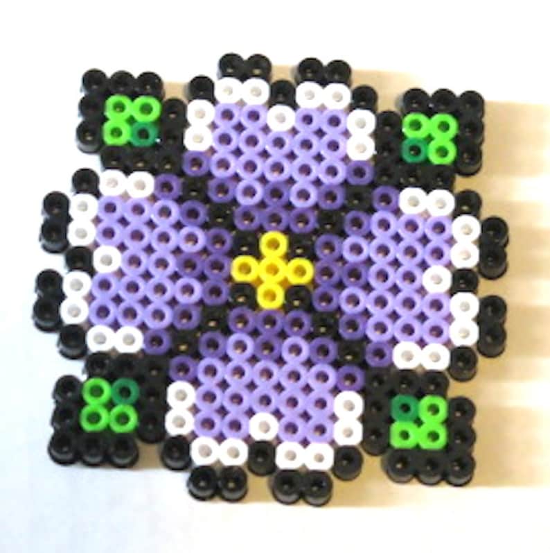 Perler Beads Flower Coaster Magnet or Keychain - Etsy