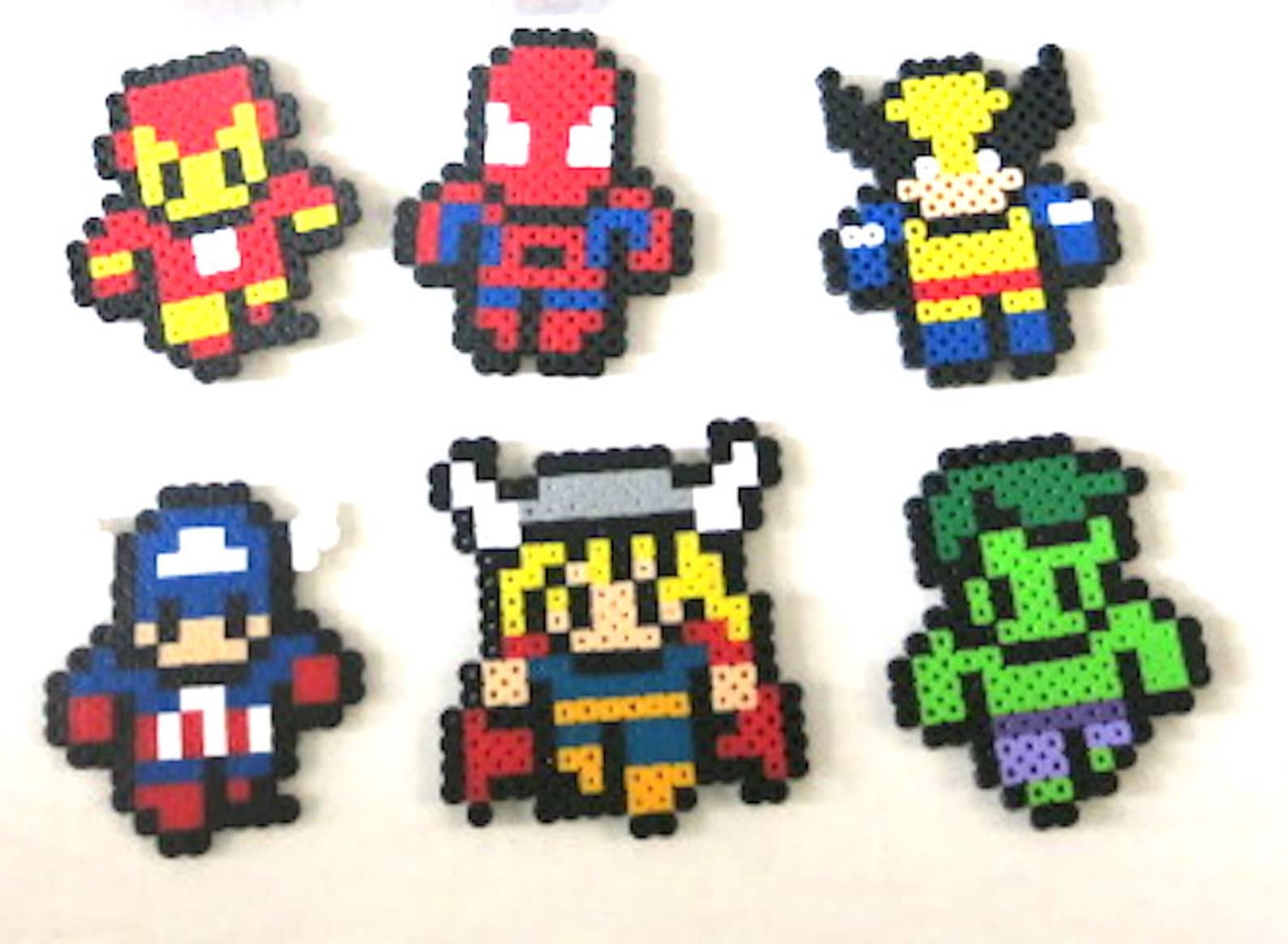 Perler Beads Superheros Avengers Magnets or Keychain - Etsy