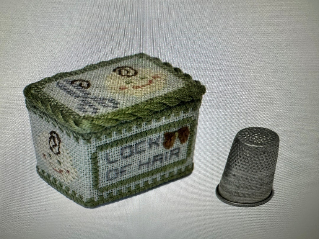 Noteworthy Needle - Lock of Hair Keepsake - Tiny Treasure Box Series - Cross Stitch - Etsy
