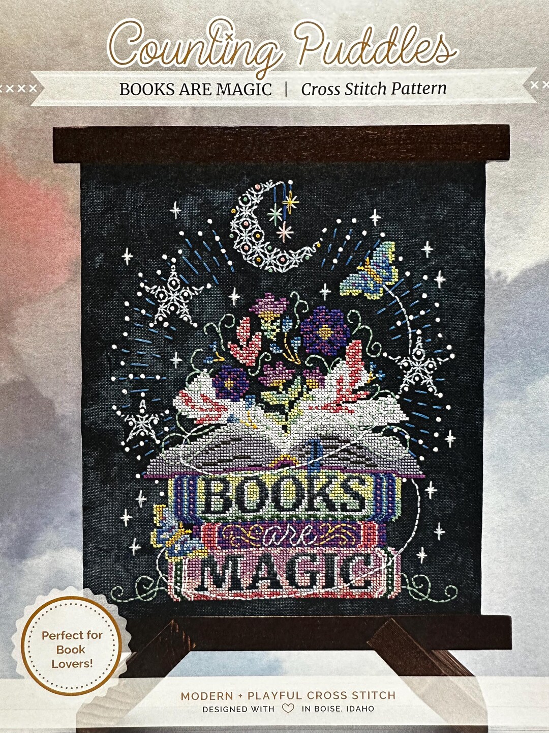 Counting Puddles - Books Are Magic - Book Lovers Cross Stitch - Etsy