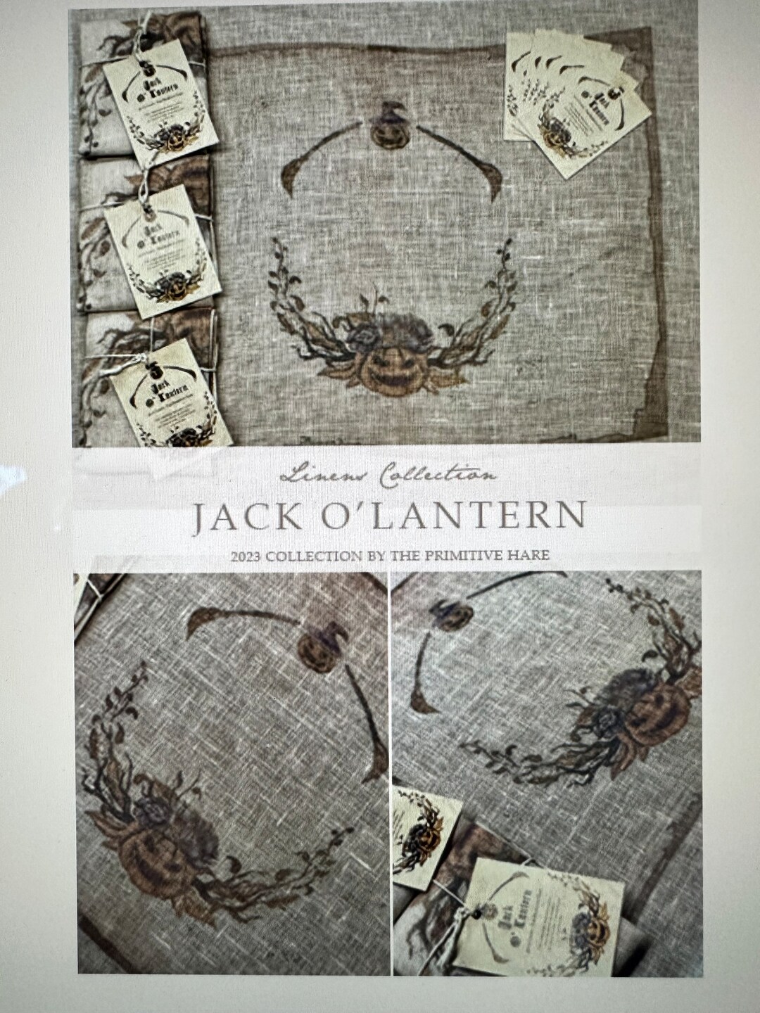 The Primitive Hare - 30 Ct Linen - Jack O' Lantern - Printed Linen - Etsy