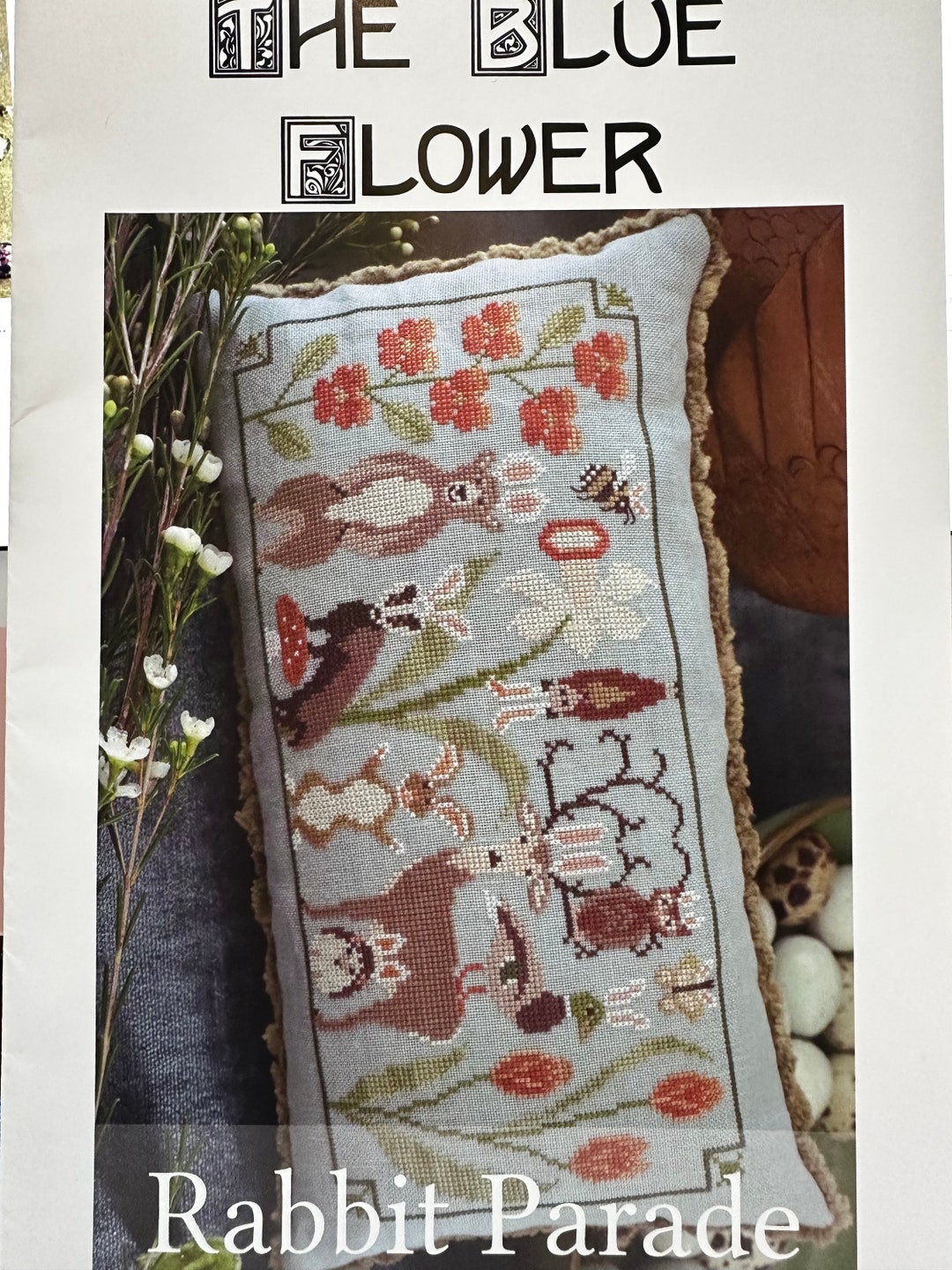 The Blue Flower rabbit Parade Jeannine Mcgowan - Etsy