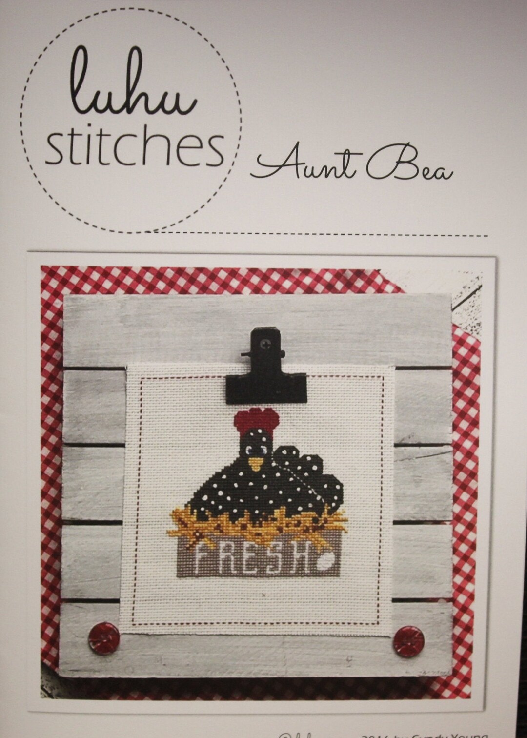 Luhu Stitches - Aunt Bea - Hen - Fresh Eggs - Black and White Speckled ...