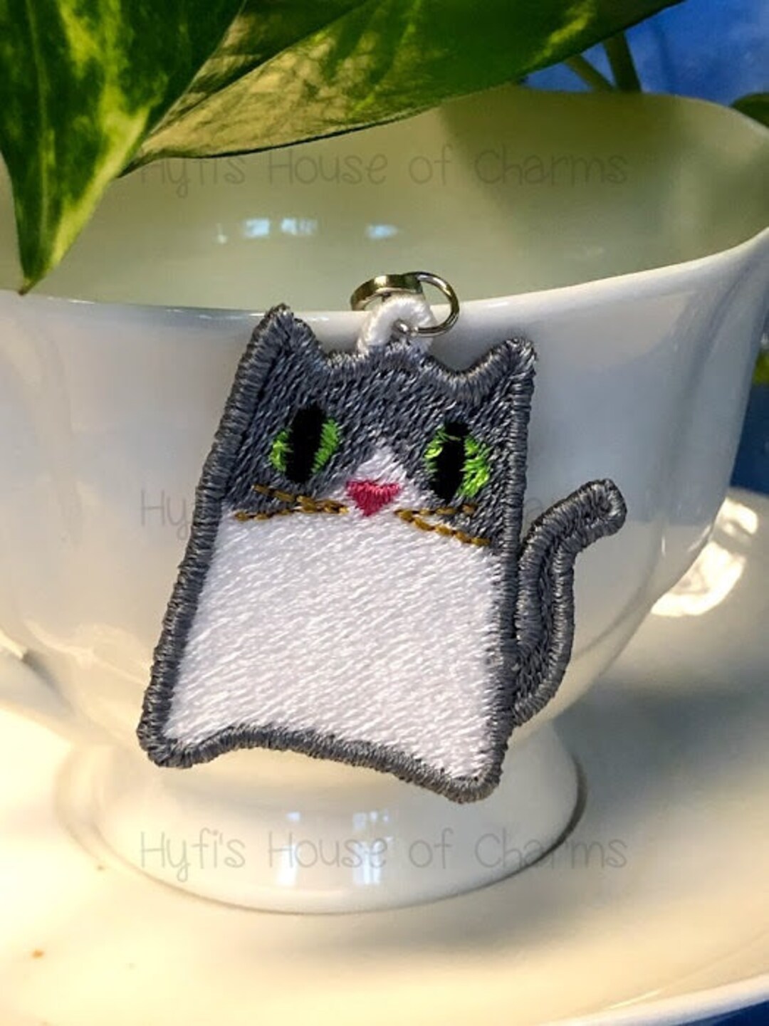 Kitty Charm - Larry, Made to Order Gifts for Cat Mom, Embroidered Cat ...