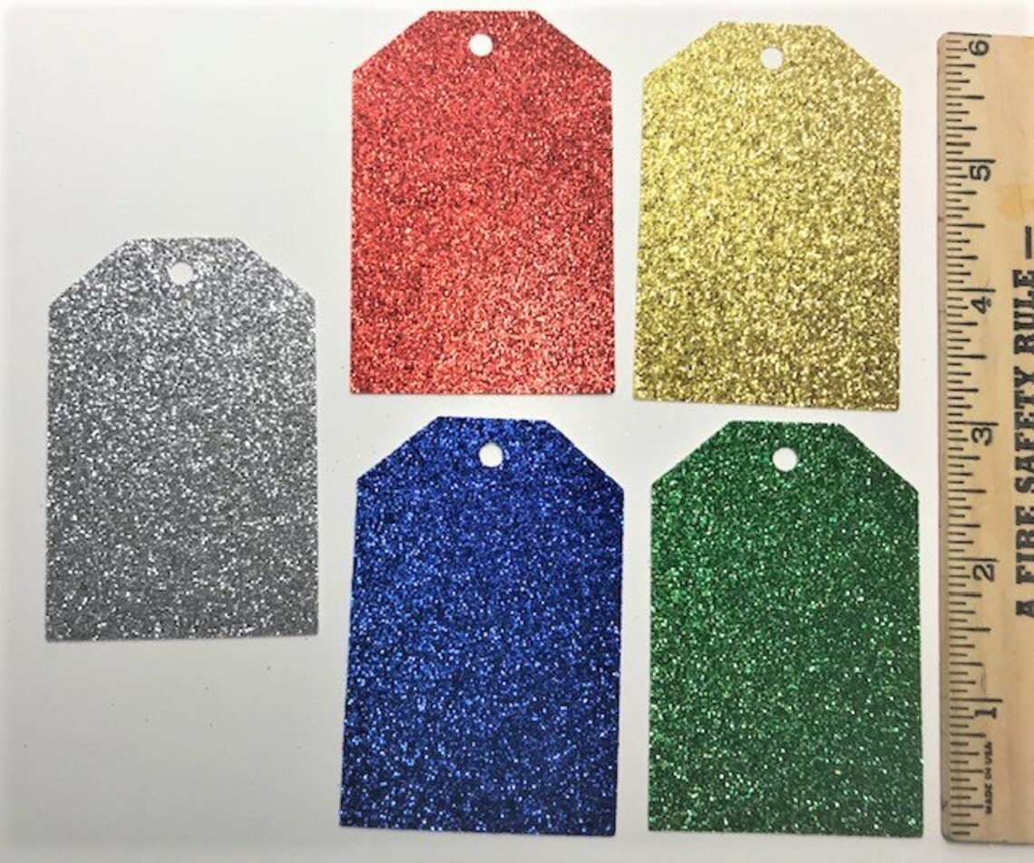 Glitter Gift Tags - Etsy