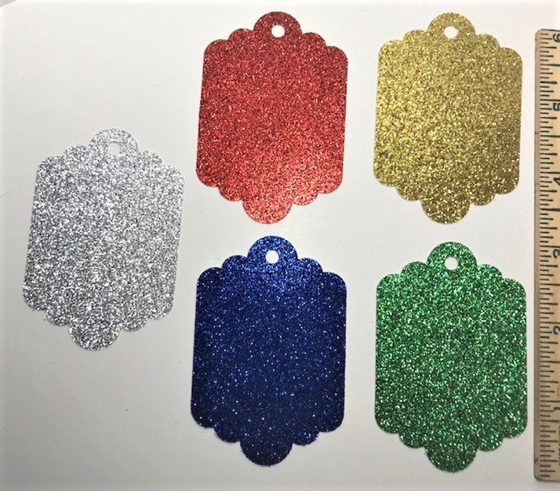 Glitter Gift Tags - Etsy
