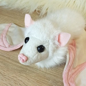 Bat Plush, Albino Flying Fox, Realistic Bat - Etsy