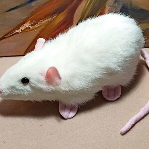 Albino White Rat Plush Fur Toy Cute Gift - Etsy