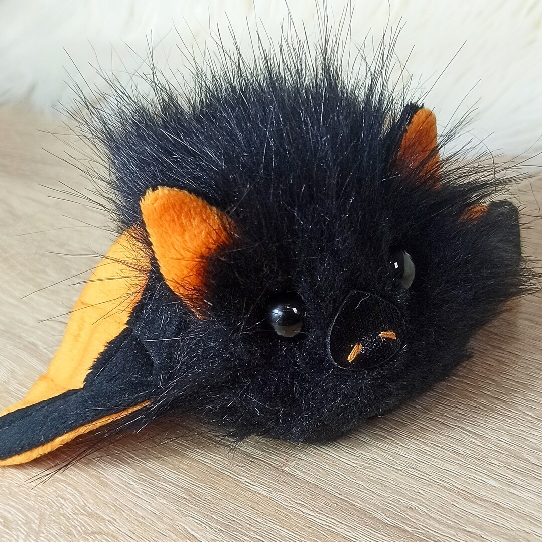 Bat Plush, Halloween Bat, Fluffy Bat, Black Bat - Etsy