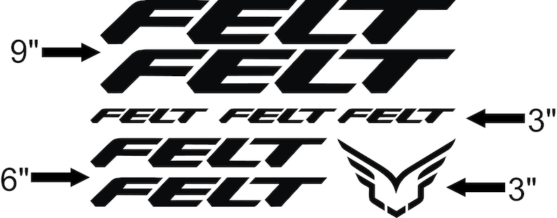 Custom Made Felt Style Bike Frame Decals Stickers. Made From | Etsy