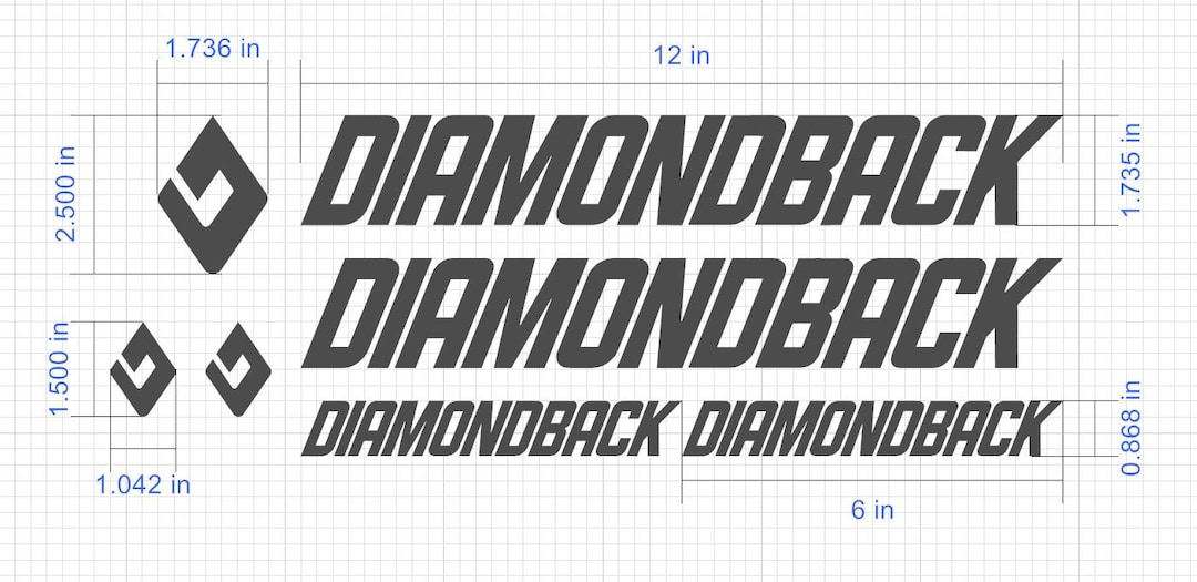 Custom Made Diamondback Style Bike Frame Decals Stickers. Made From ...