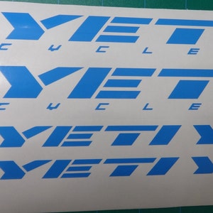 Custom Made Yeti Style Bike Frame Decals Stickers. Made From High ...