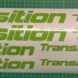 Custom Transition Bikes Frame Decals Stickers. Made From High Quality ...