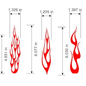 Custom Flames Set Decals Stickers. Made From High Quality Vinyl. Lots ...