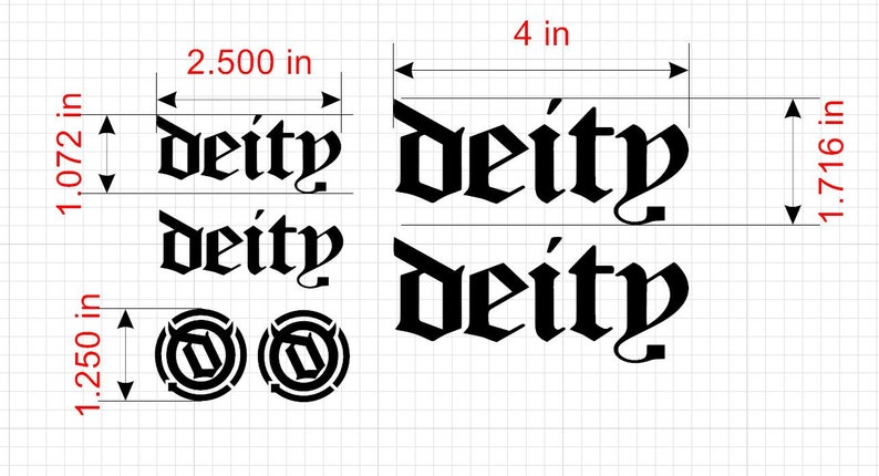 Deity Logo Decals Stickers. Frame Fork Shock Wheels Helmet. Lots of ...