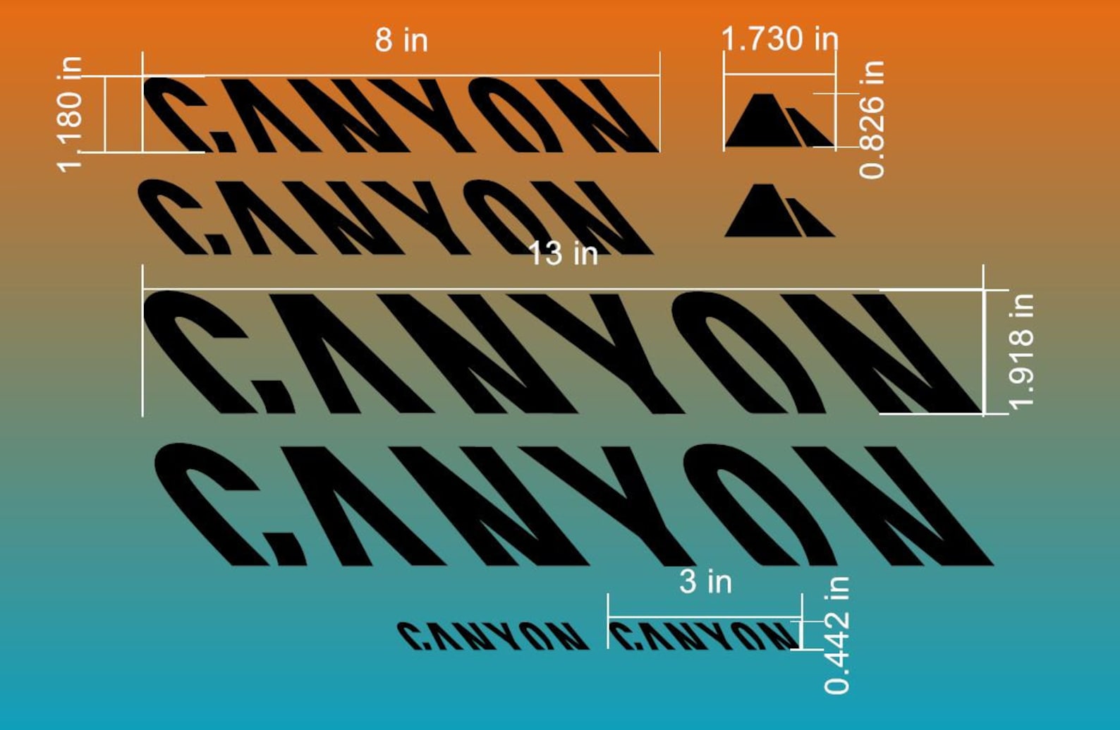 Custom Canyon Bikes Frame Decals Stickers. Made From High Quality Vinyl ...