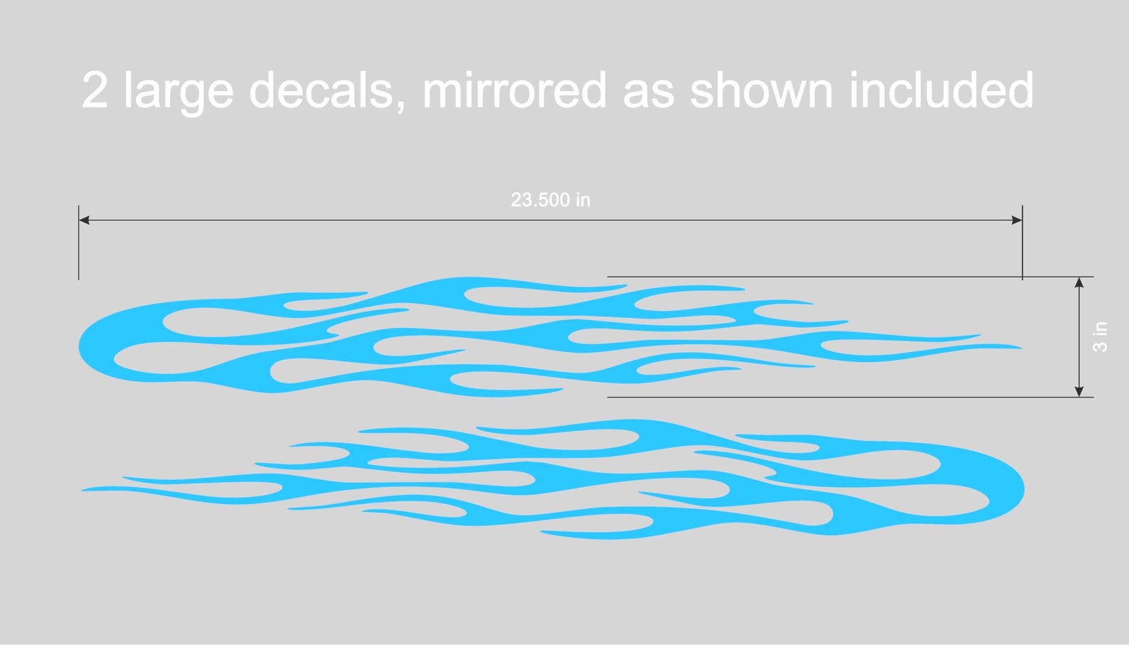 Large Flame Set Decals Stickers. 2 Pieces. Die-cut From High Quality ...