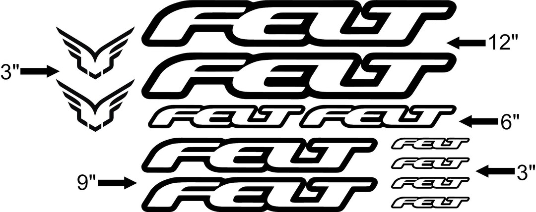 Custom Made Felt Style Bike Frame Decals Stickers. Made From High ...