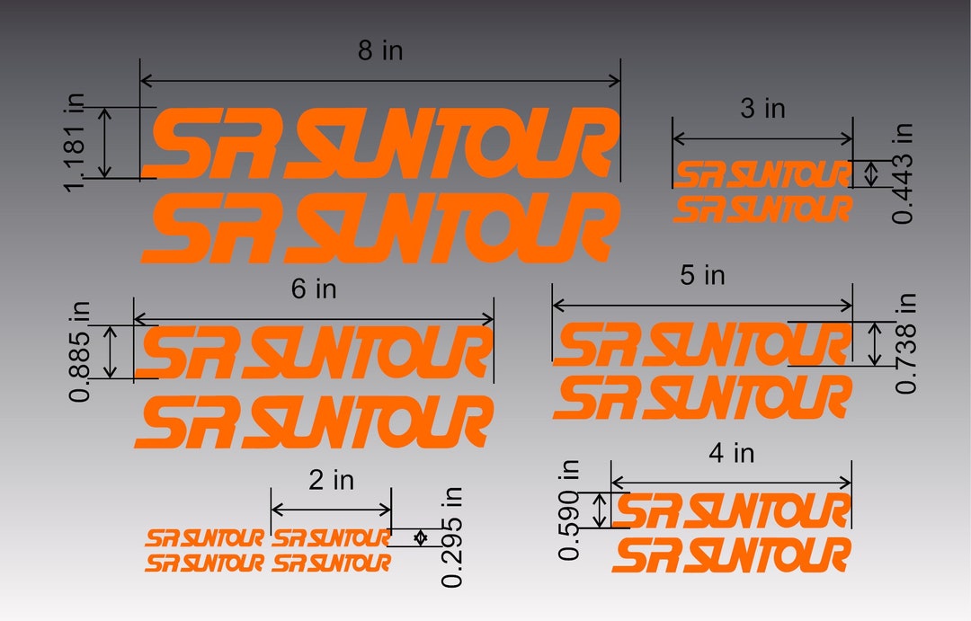 SR Suntour Logo Decals Stickers. Frame Fork Shock Suspension. Lots of ...