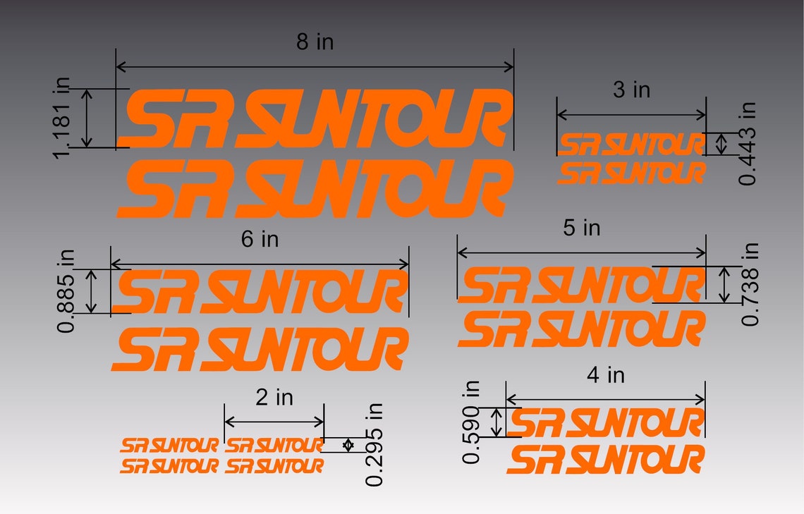 SR Suntour Logo Decals Stickers. Frame Fork Shock Suspension. Lots of ...