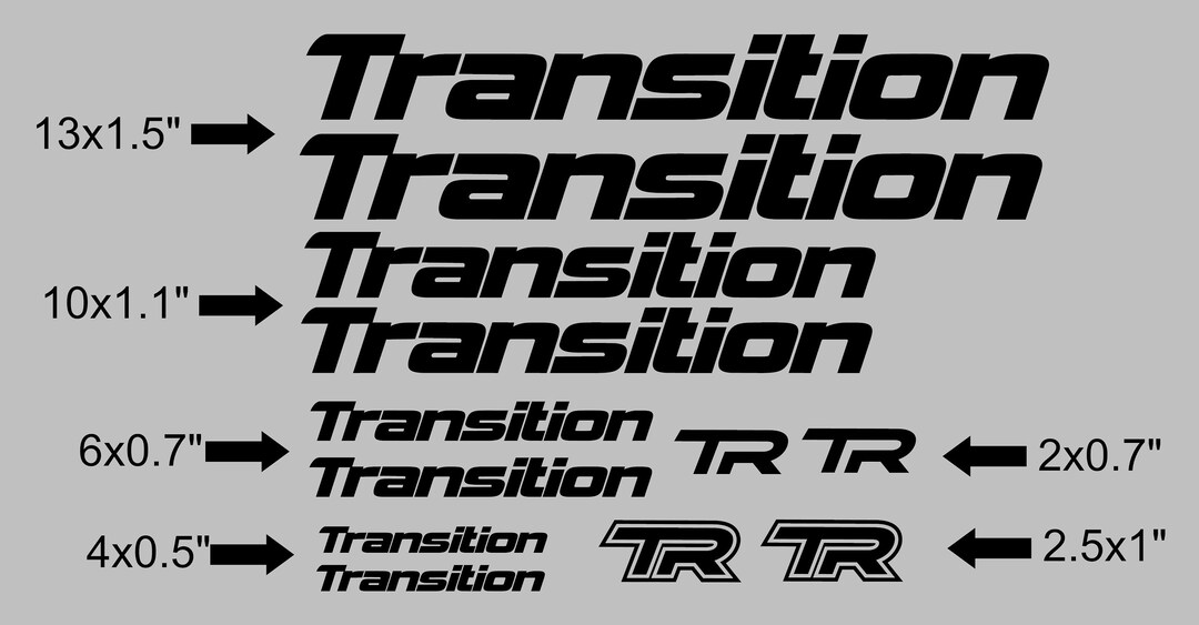 Custom Transition Bikes Frame Decals Stickers. Made From High Quality ...
