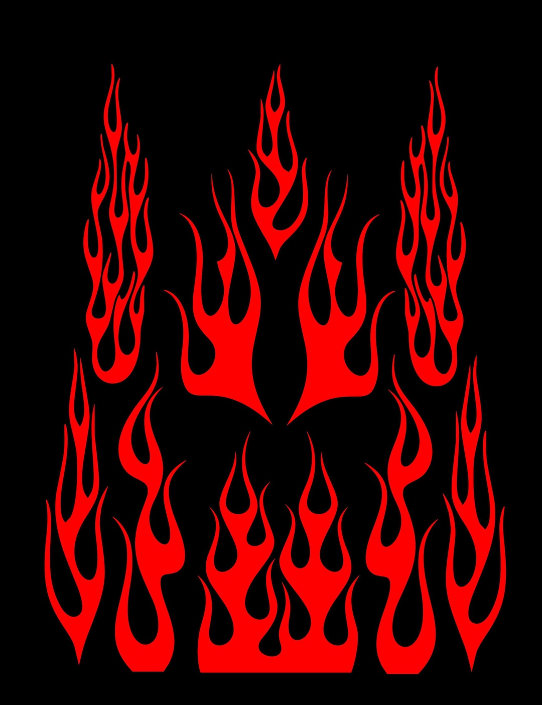 Custom Flames Set Decals Stickers. Made From High Quality Vinyl. Lots ...