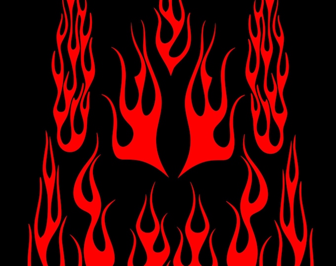 Custom Flames Set Decals Stickers. Made From High Quality Vinyl. Lots ...